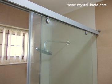Bathroom Shower Sliding Glass Partition Aluminum Top Rail System SL-44 – Crystal-India