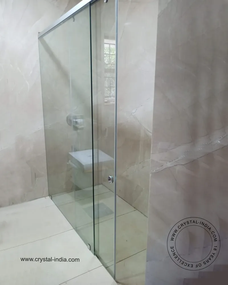 Bathroom Shower Sliding Glass Partition Aluminum Top Rail System SL-44 – Crystal-India