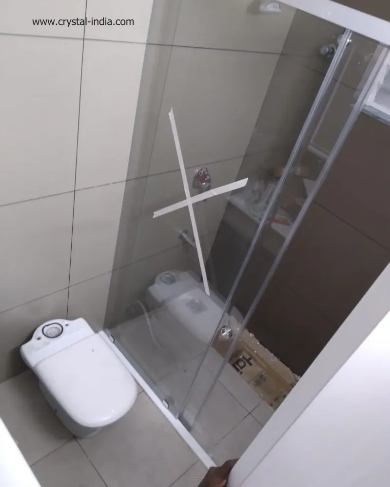 Bathroom Shower Sliding Glass Partition Aluminum Top Rail System SL-44 – Crystal-India