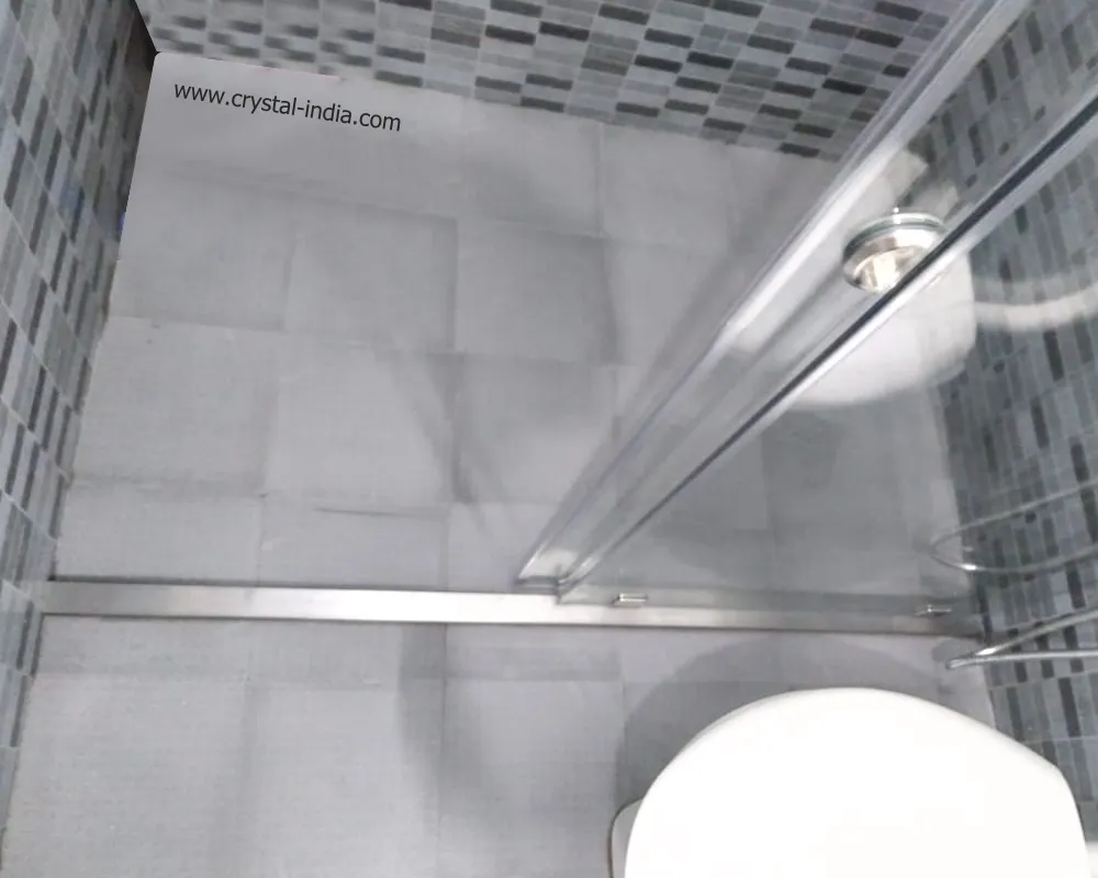 Bathroom Shower Sliding Glass Partition Aluminum Top Rail System SL-44 – Crystal-India