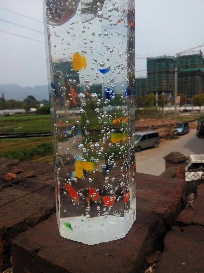 Glass Pillars with Bubbles - Crystal-India